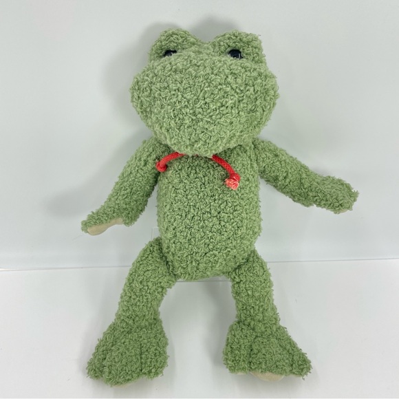 Toys | Gund Ponder Fuzzy Green Frog Plush Soft Floppy Doll | Poshmark